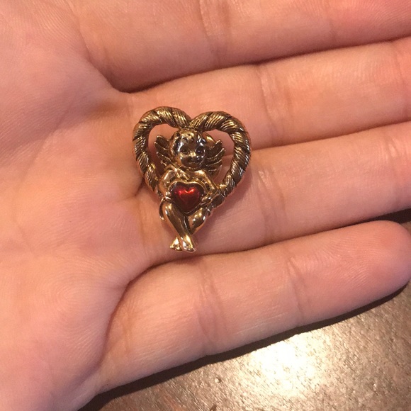 Avon | Jewelry | Avon Vintage Heart Angel Pin | Poshmark